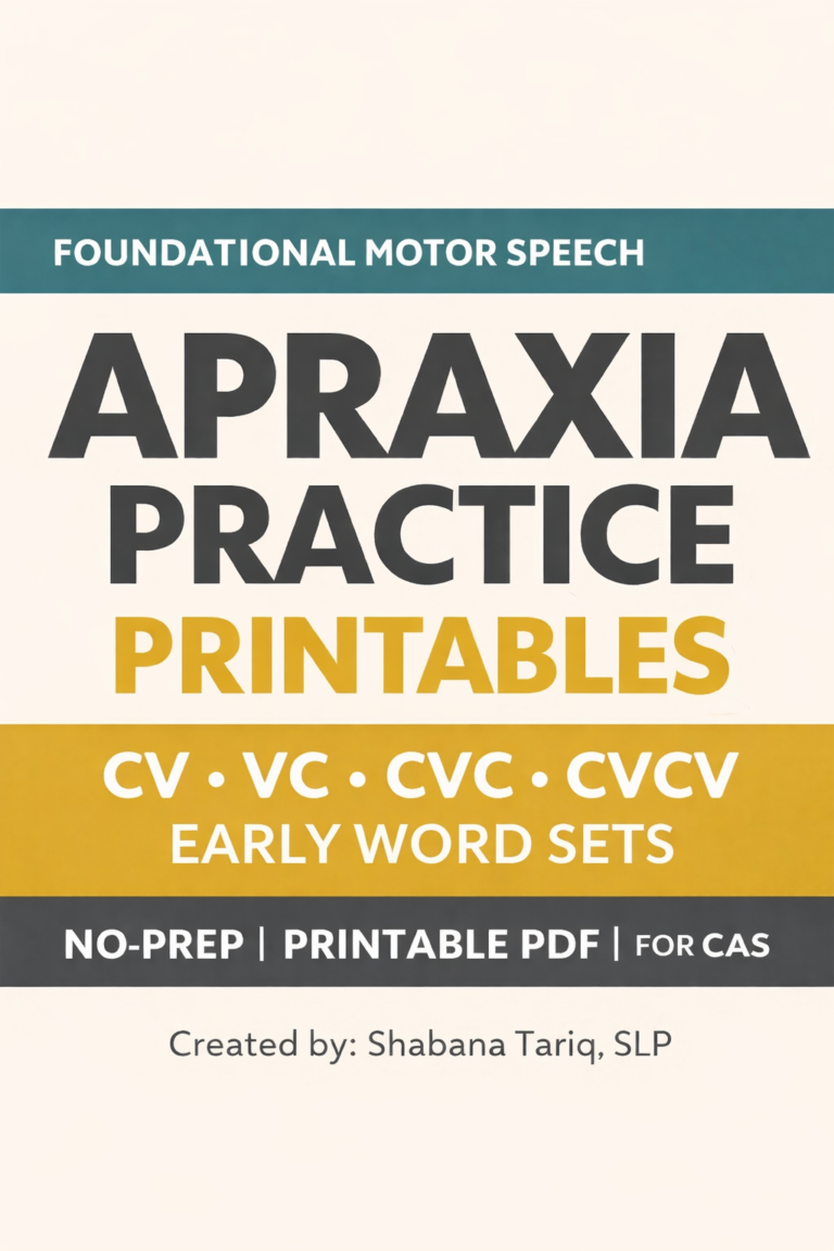 Foundational Apraxia Practice Printables - Spectra Speech